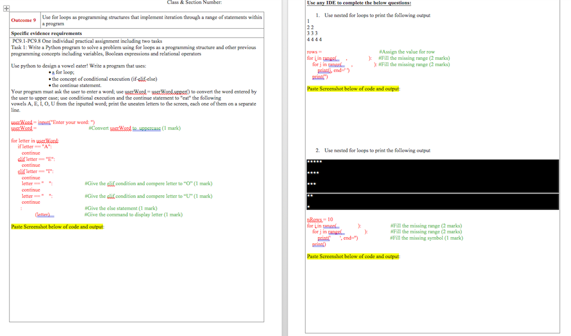 Solved Class & Section Number: Use any IDE to complete the | Chegg.com