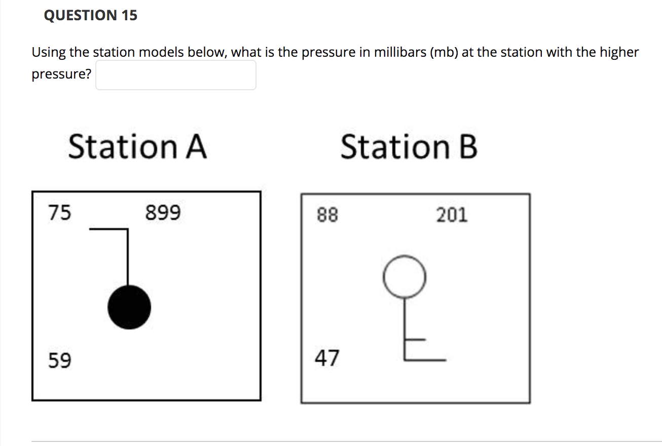 Solved QUESTION 15 Using the station models below, what is | Chegg.com