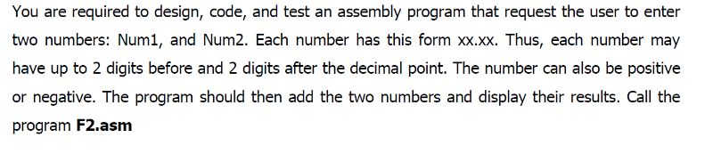 Solved You are required to design, code, and test an | Chegg.com