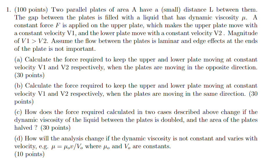 Solved 1. (100 points) Two parallel plates of area A have a | Chegg.com Solved 1. (100 points) Two parallel plates of area A have a | Chegg.com