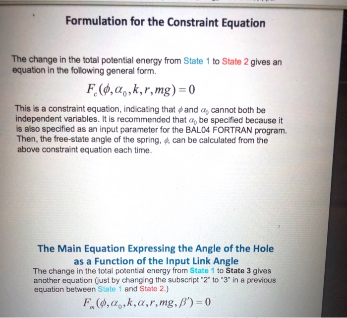 1. Derive the constraint equation 2. Derive the main | Chegg.com