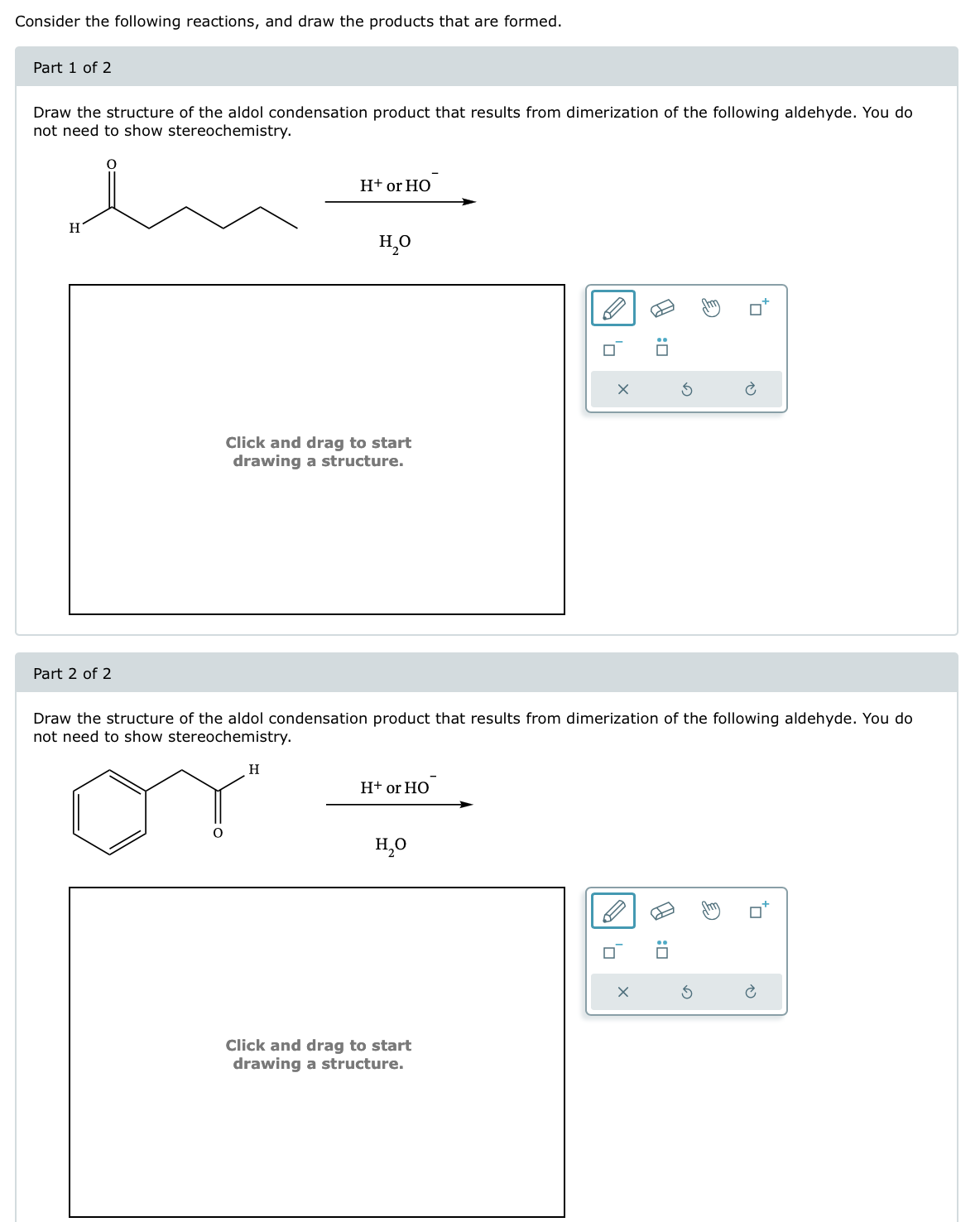 Solved Consider the following reactions, and draw the | Chegg.com