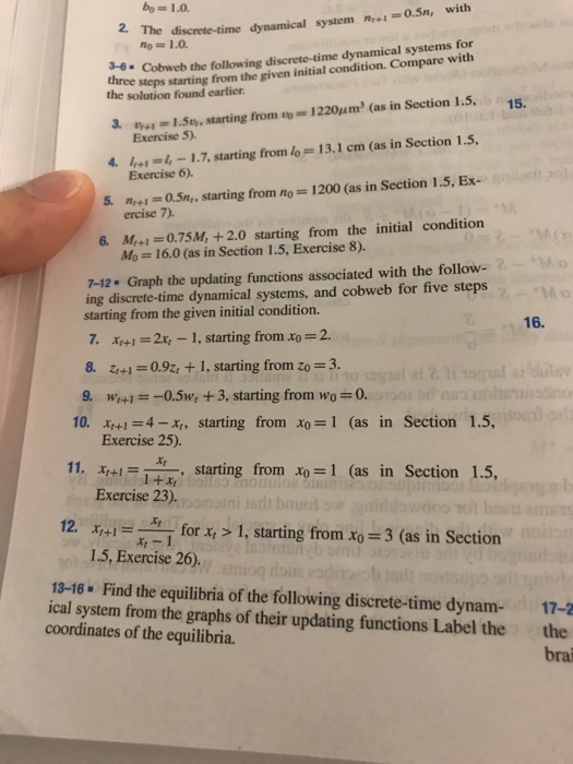 Solved bo 1.0 2. The discrete-time dynamical system ,, 0.5n, | Chegg.com