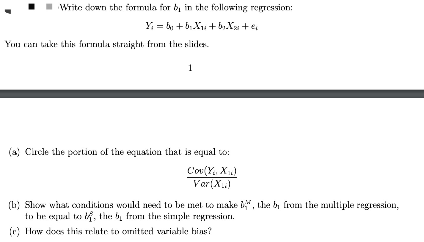Solved Write down the formula for bį in the following | Chegg.com