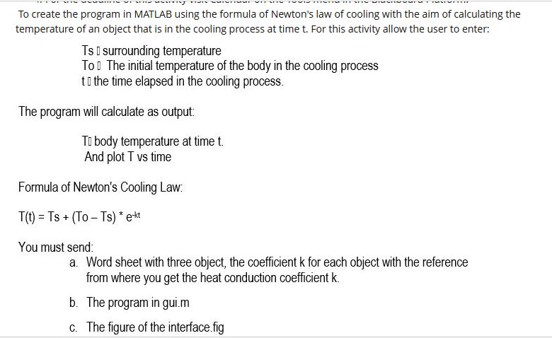 Solved Create a guide program in Matlab an easy one where | Chegg.com