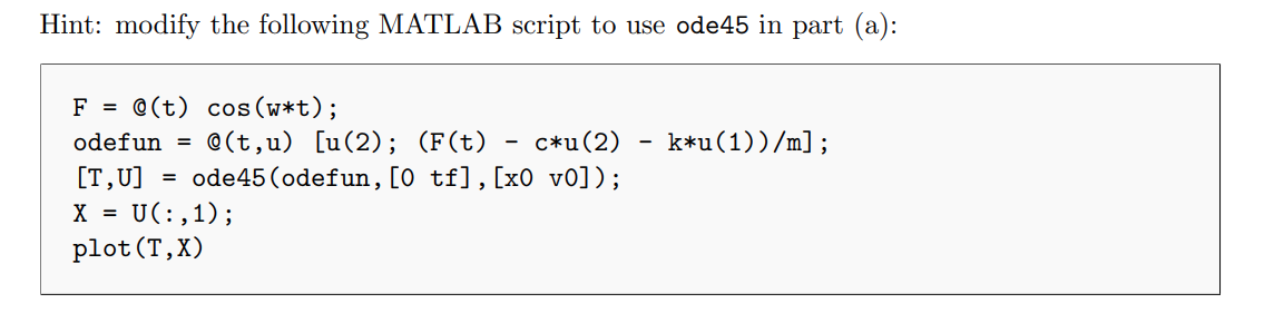 Solved The equation of motion of a general mass-spring | Chegg.com