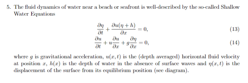 The fluid dynamics of water near a beach or seafront | Chegg.com
