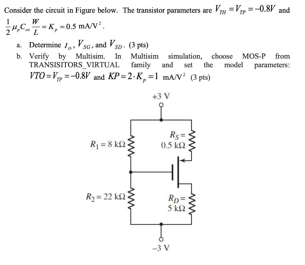 Solved Consider the circuit in Figure below. The transistor | Chegg.com