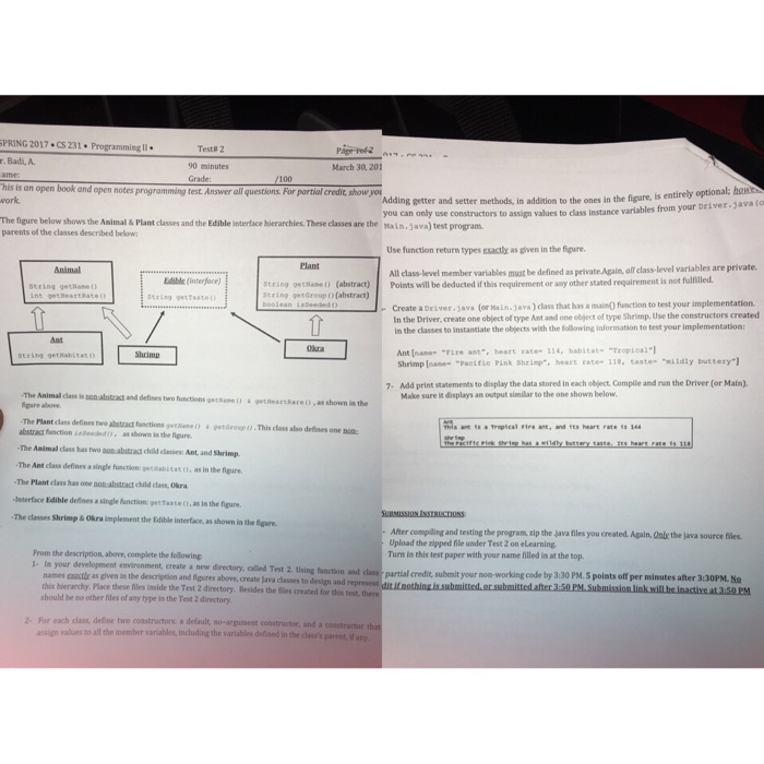Solved This is an open book and open notes programming test. | Chegg.com