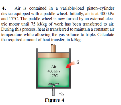 Solved 4. Air is contained in a variable-load | Chegg.com
