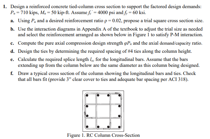 Solved Design a reinforced concrete tied-column cross | Chegg.com