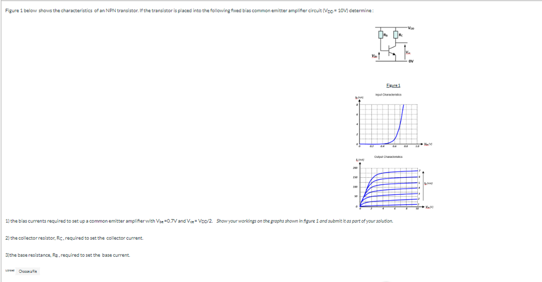Solved Figure 1 below shows the characteristics of an NPN | Chegg.com