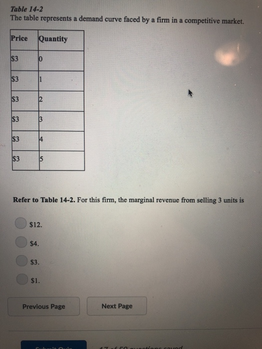 Solved Table 14-2 The table represents a demand curve faced | Chegg.com Solved Table 14-2 The table represents a demand curve faced | Chegg.com