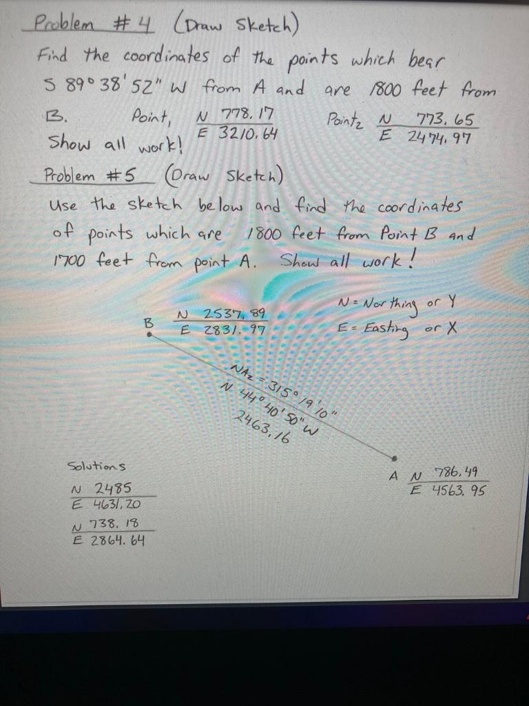 Problem \#4 (Draw Sketch) Find the coordinates of the | Chegg.com