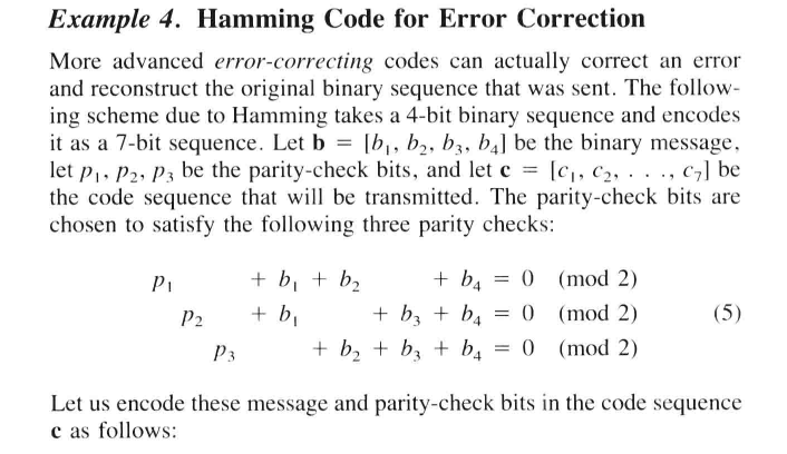 18. (a) Explain why the Hamming code in Example 4 | Chegg.com