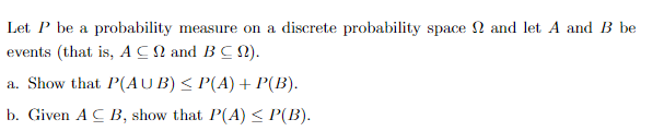Solved Let P be a probability measure on a discrete | Chegg.com