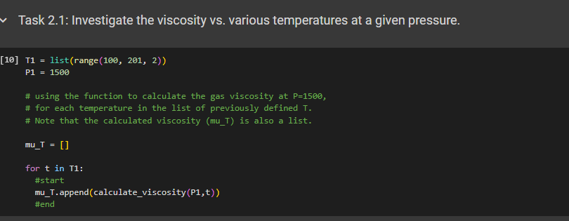 Solved Task 1: Develop a function to calculate viscosity. | Chegg.com