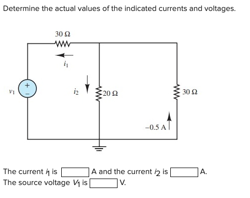 Solved Determine the actual values of the indicated currents | Chegg.com