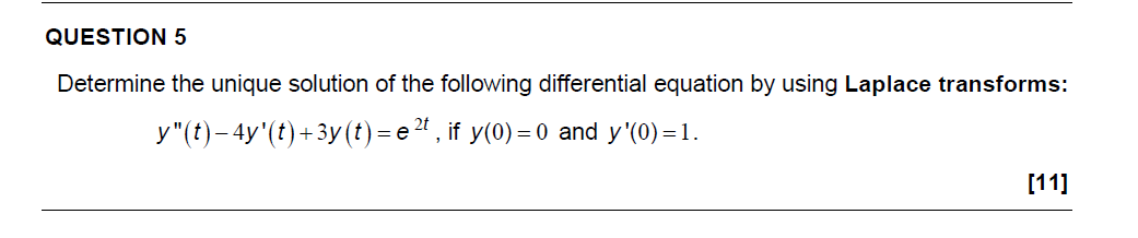 Solved Determine the unique solution of the following | Chegg.com