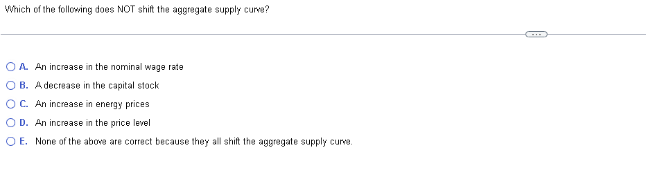 Solved Which of the following does NOT shift the aggregate | Chegg.com