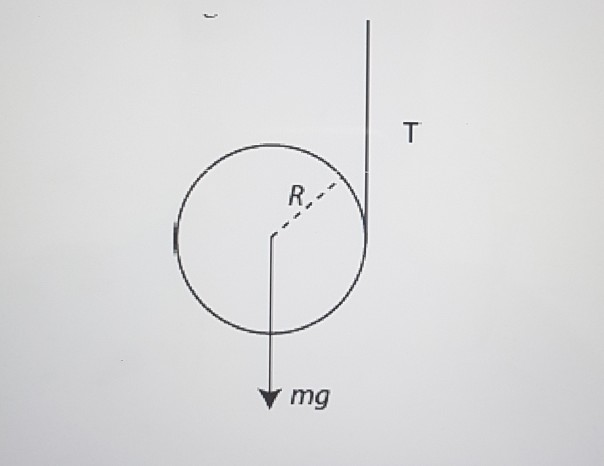 Solved A string is wrapped around a solid disk of mass m | Chegg.com