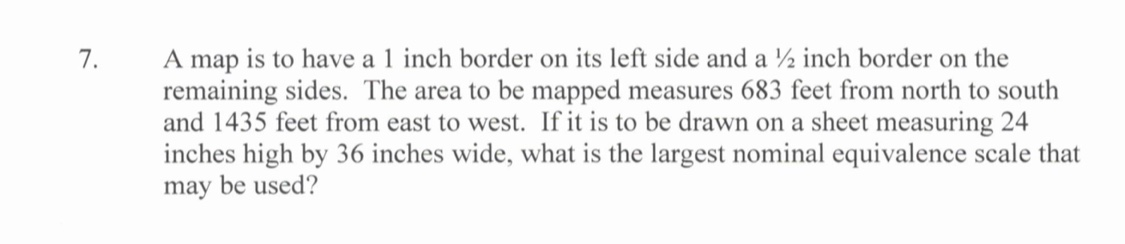 Solved 7. A map is to have a 1 inch border on its left side | Chegg.com