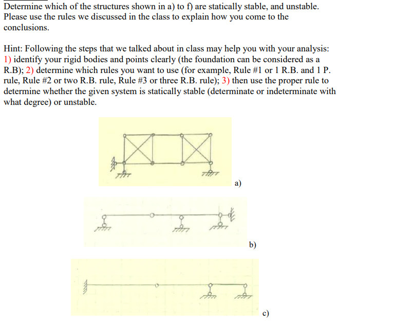 Solved Determine which of the structures shown in a) to f) | Chegg.com