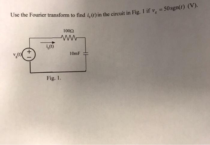 Solved Use the Fourier transform to find io () in the | Chegg.com
