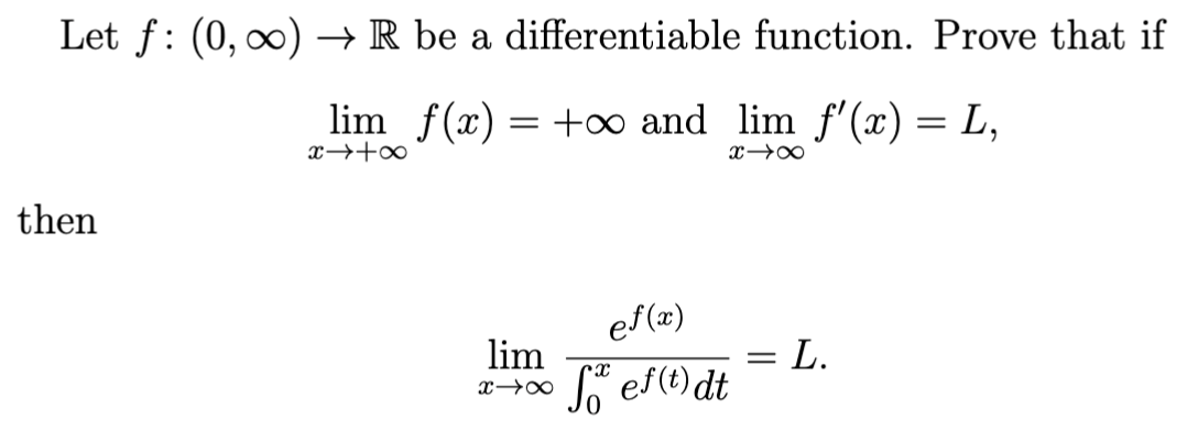 Solved Let f: (0,00) + R be a differentiable function. Prove | Chegg.com