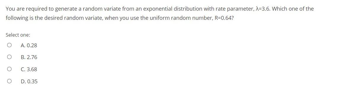 Solved You are required to generate a random variate from an | Chegg.com