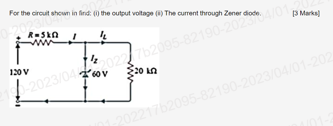 Solved For the circuit shown in find: (i) the output voltage | Chegg.com