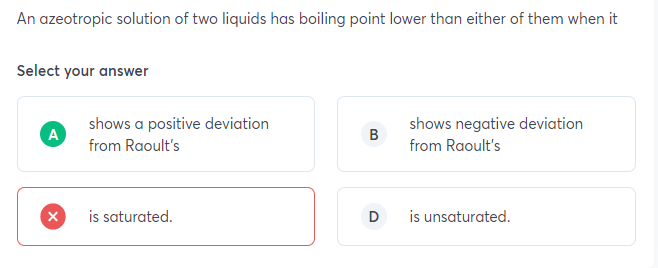 Solved An azeotropic solution of two liquids has boiling | Chegg.com