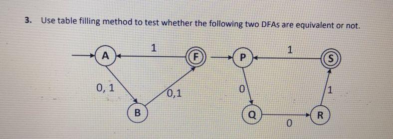 3. Use table filling method to test whether the | Chegg.com