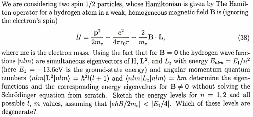 p2 e2 We are considering two spin 1/2 particles, | Chegg.com