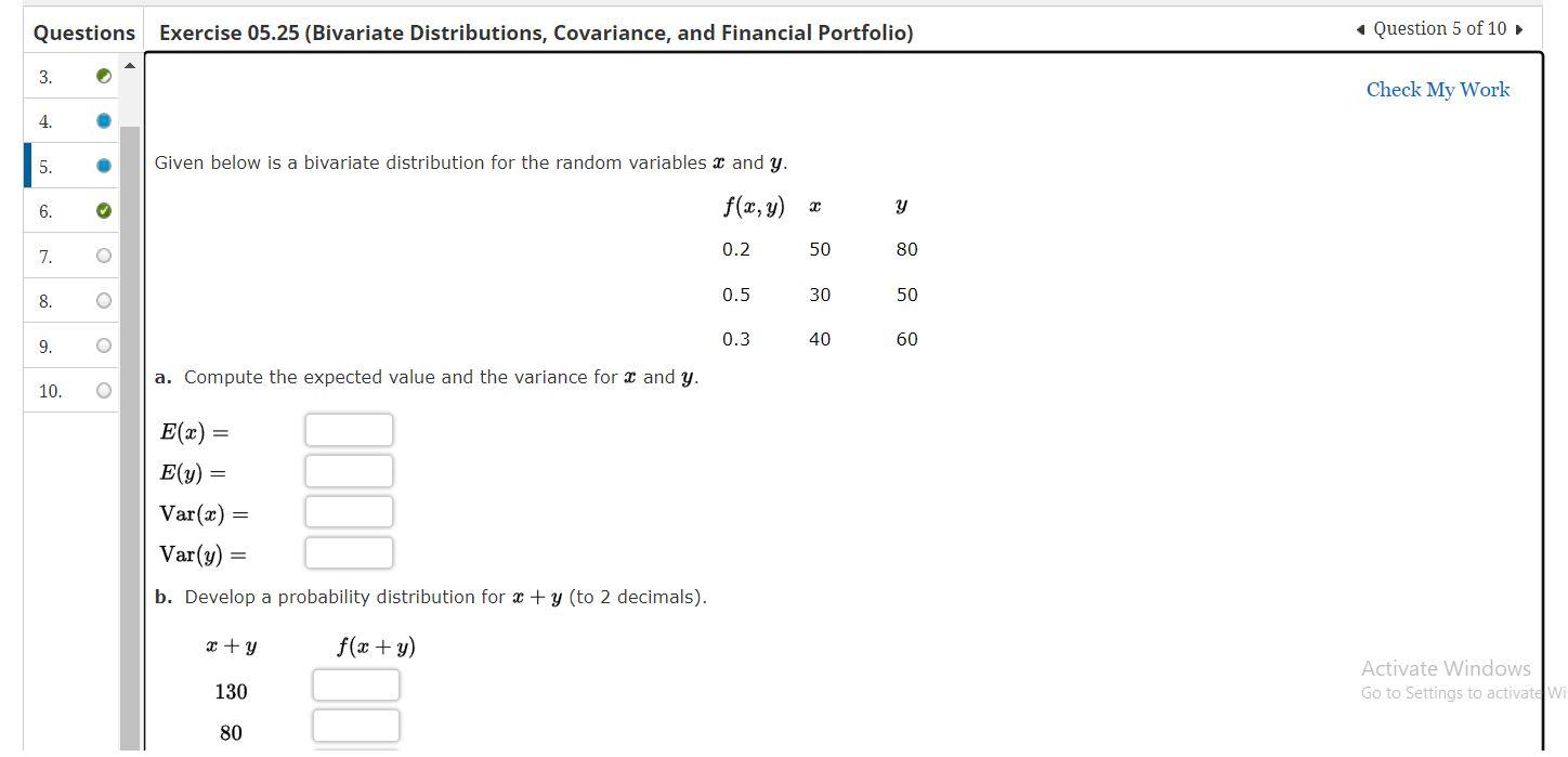 [Solved]: Given below is a bivariate distribution for the