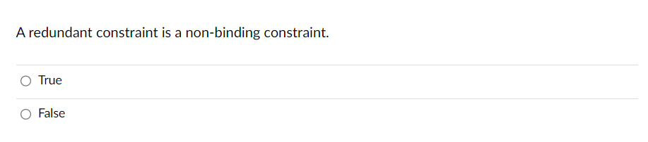 Solved A redundant constraint is a non-binding constraint. | Chegg.com