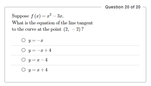Solved Suppose f(x)=x2-3x.What is the equation of the line | Chegg.com