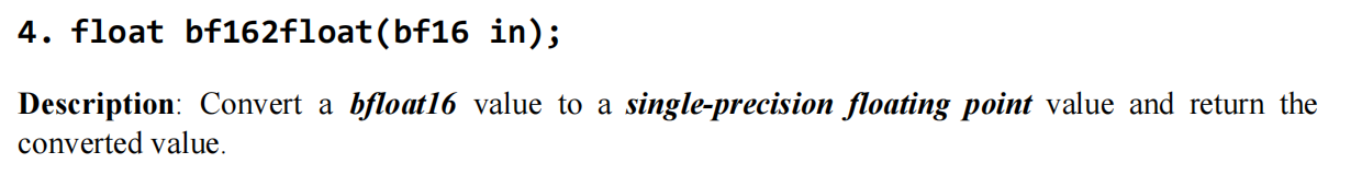 Solved Complete the question in C.float bf162float (bf16 | Chegg.com