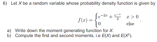 Solved 6) Let X be a random variable whose probability | Chegg.com