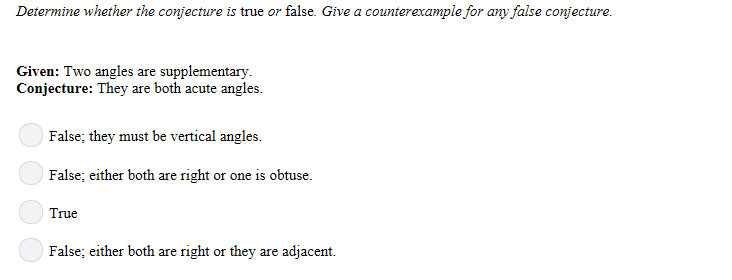 Solved Determine whether the conjecture is true or false. | Chegg.com