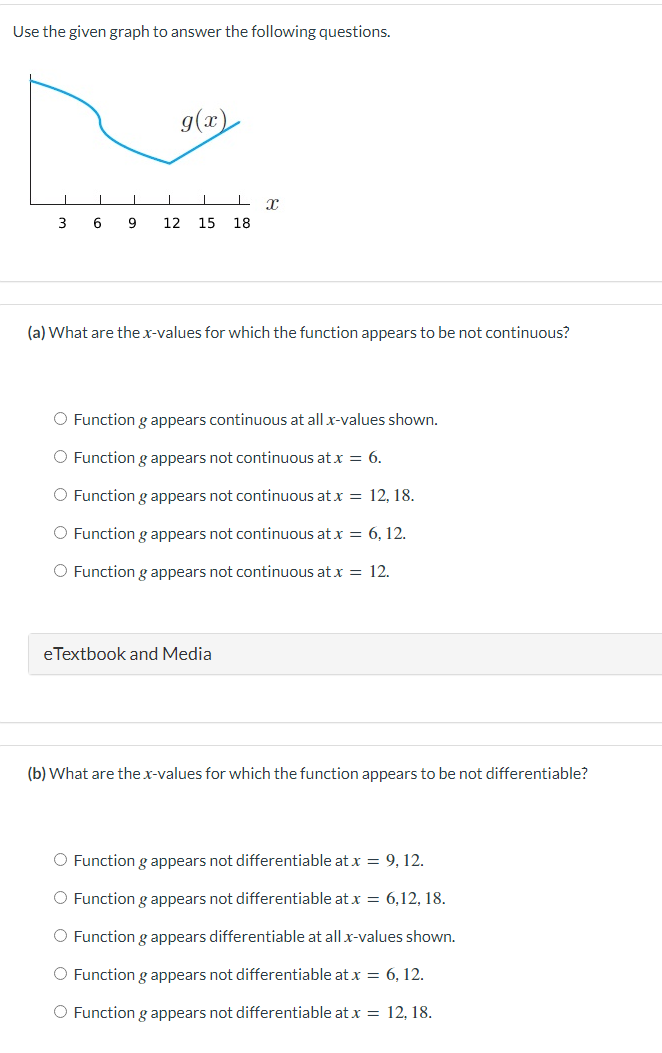 Solved Use The Given Graph To Answer The Following 