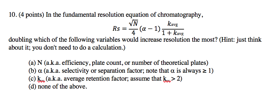 Solved 10 4 Points In The Fundamental Resolution Equation