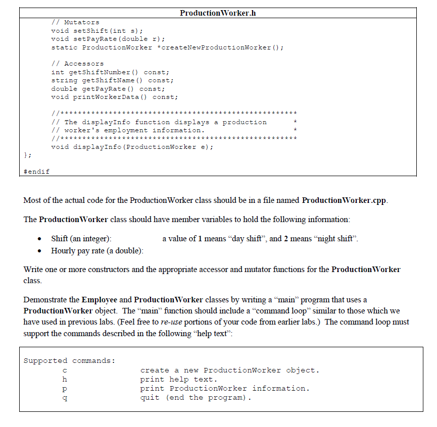 Solved Employee class - provided as Solved Employee class - provided as