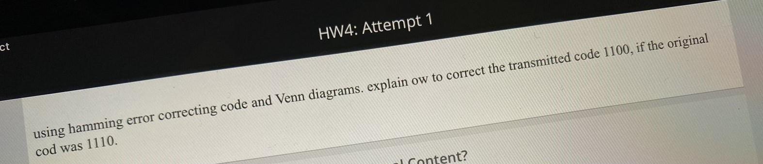 Solved HW4: Attempt I using hamming error correcting code | Chegg.com