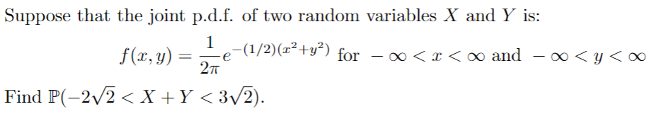 Solved Suppose that the joint p.d.f. ﻿of two random | Chegg.com