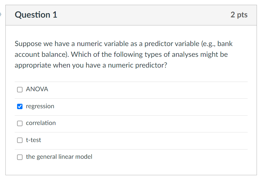 Suppose we have a numeric variable as a predictor | Chegg.com