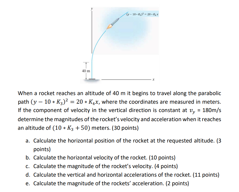 When a rocket reaches an ﻿altitude of 40 m it ﻿begins | Chegg.com