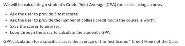 Solved We will be calculating a student's Grade Point | Chegg.com