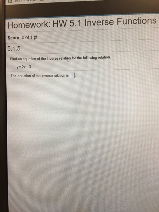 Solved Find an equation of the inverse relation for the | Chegg.com