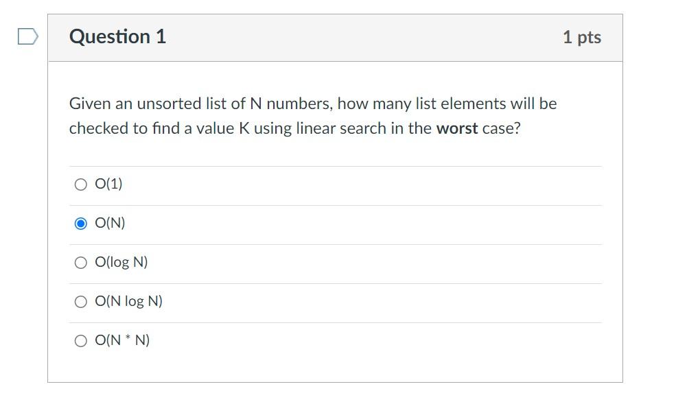 Solved Given an unsorted list of N numbers how many list | Chegg.com